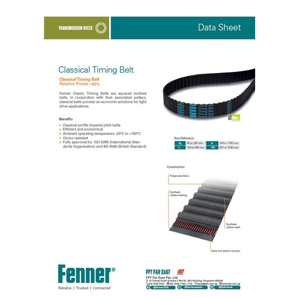 Fenner Classical Timing Belt - Squared toothed belts that provide an ...