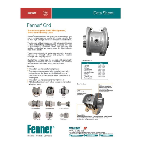 Fenner Grid Coupling - Shaft-to-shaft couplings that are of compact ...