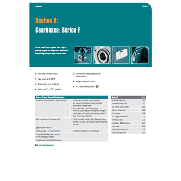 Fenner DDMM12 Sec 9C. Fenner Gearboxes Series F